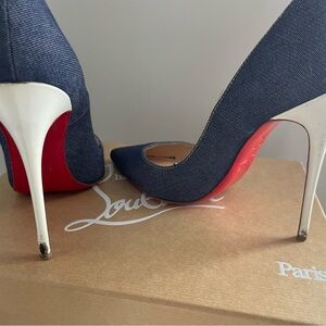 Christian Louboutin | Shoes | Louboutin So Kate Denim Stilettos | Poshmark